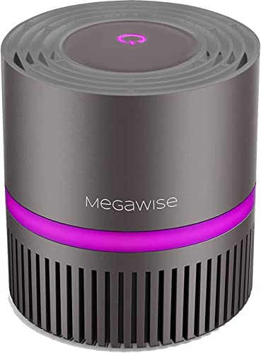 MEGAWISE True H13 HEPA Air Purifier for Home Bedroom Small Room Office, 3-IN-1 Filtration Air Cleaner for Smoke, Dust, Pet Dander, 100% Ozone Free, Available for California