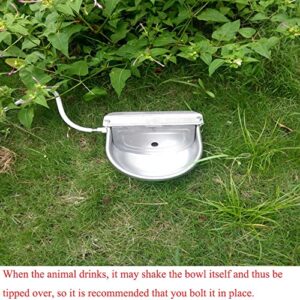 CPROSP Automatic Waterer for Livestock Stainless Steel with Float Valve, Horse Bowl with GHT 3/4‘’, 2 X M10 Screw Set