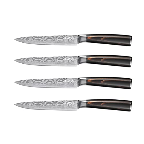 Yatoshi 4-Piece Steak Knife Set - Pro Kitchen Knife Set Ultra Sharp High Carbon Stainless Steel