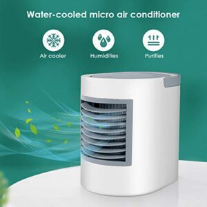 Portable Space Air Conditioner, Evaporative Personal Desk Fan, Quiet Air Cooler Misting Fan, Cordless 3 in 1 USB Air Cooler Desk Fan with Portable Handle for Home Room Office