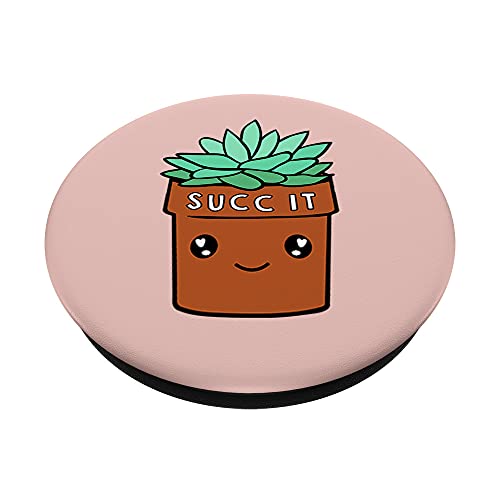 Succ It - Cute Succulent Plant Lovers Pun Gardening Theme PopSockets PopGrip: Swappable Grip for Phones & Tablets