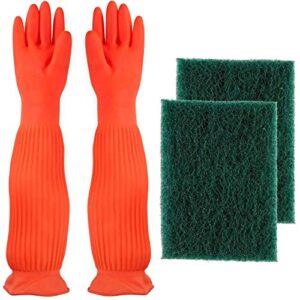 aropaw aquarium cleaning tools set 22 inch waterproof gloves, aquarium cleaner fish tank sponge