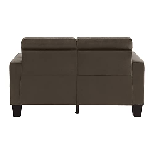 Lexicon Leighton Fabric Loveseat with 2 Pillows, 57" W, Chocolate