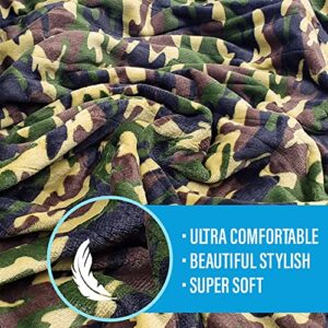 Electric Heated Throw Blanket Fleece with Controller, 50" x 60" , 4 Hours Auto Shut-Off, Fast Warming, Full-Body Comfort, Luxuriously Soft, Machine Washable (Camo)