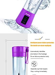 BLITZIT Portable Blender, Personal Size Blender Shakes and Smoothies Mini Jucier Cup USB Rechargeable Battery Strong Power Ice Blender Mixer Home Office Sports (BLUE)