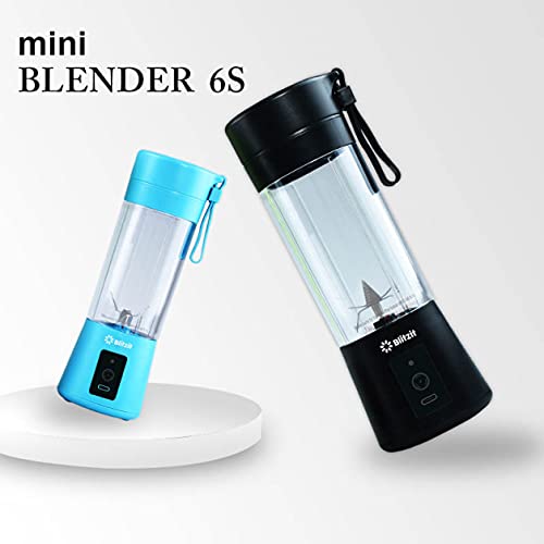 BLITZIT Portable Blender, Personal Size Blender Shakes and Smoothies Mini Jucier Cup USB Rechargeable Battery Strong Power Ice Blender Mixer Home Office Sports (BLUE)