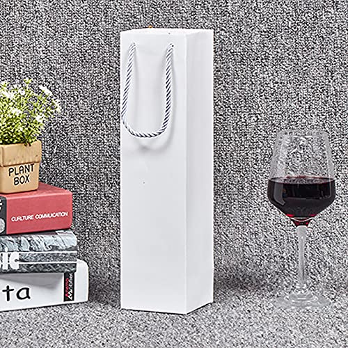 Smilerain Wine Gift Bags, 10Pcs Colors Reusable Gift Bags with Handles, 20 Sheets of Wrapping Paper with Star and Ribbon, Wine Bags Perfect for Wedding Birthday Holidays and Gifts,3.5 x 4.3 x 13.8 In