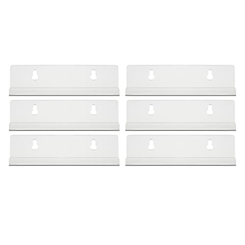 Okuna Outpost 6 Pack Clear Acrylic Shelf for Vinyl Record Display, Display Wall Shelves for Storage, Indoor Home Decor, 7 in.