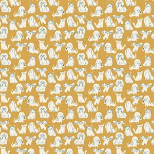 pbs fabrics dog breeds, gold