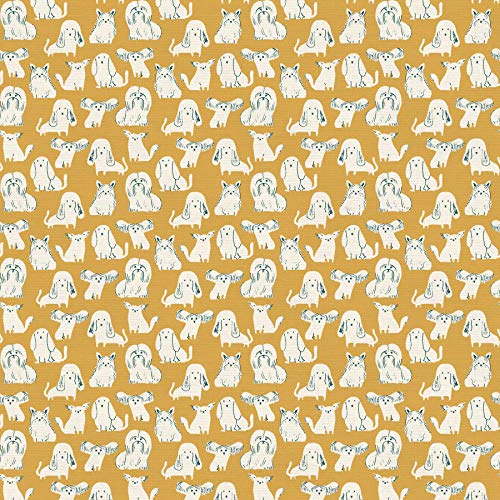 PBS Fabrics Dog Breeds, Gold