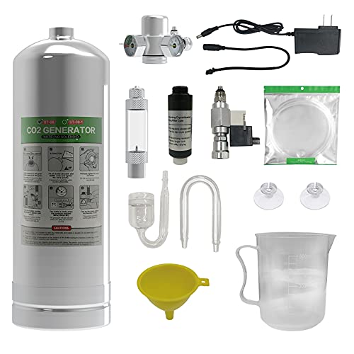 MagTool 4L Aquarium CO2 Generator System Carbon Dioxide Reactor Kit with Regulator and Needle Valve (4L with Solenoid)