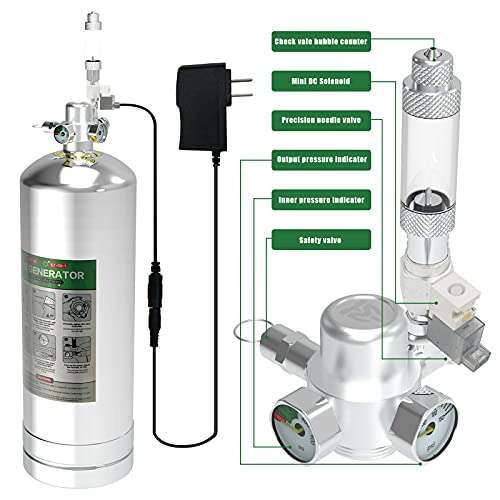 MagTool 4L Aquarium CO2 Generator System Carbon Dioxide Reactor Kit with Regulator and Needle Valve (4L with Solenoid)