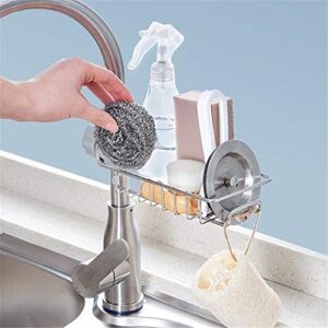 Adjustable Sink Drain Rack Sponge Storage Faucet Holder Soap Drainer Shelf Basket Organizer Kitchen Bathroom Accessories