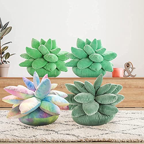 TYISON 3D Succulents Cactus Pillow, Cute Succulents, for Garden or Green Lovers Baby Green Plant Throw Pillows for Bedroom Room Home Decoration Novelty Plush Cushion