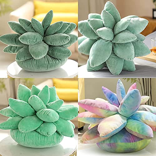 TYISON 3D Succulents Cactus Pillow, Cute Succulents, for Garden or Green Lovers Baby Green Plant Throw Pillows for Bedroom Room Home Decoration Novelty Plush Cushion