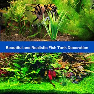 BKDMZZMY Fish Tank Plants, Small Artificial Aquarium Plants with Extendable Fish Net Fake Aquatic Plants Accessories Fish Tank Decorations, Realistic Plastic Aquarium Plants Safe for Fish (8+1PCS)