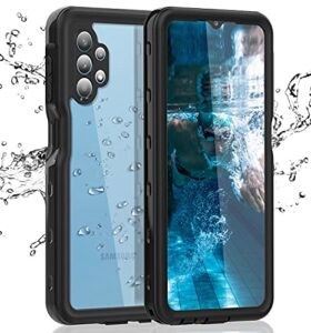 samsung galaxy a32 5g waterproof case with built-in screen protector dustproof shockproof drop proof case, rugged full body underwater protective cover for samsung galaxy a32 5g (black)