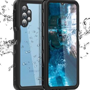 Samsung Galaxy A32 5G Waterproof Case with Built-in Screen Protector Dustproof Shockproof Drop Proof Case, Rugged Full Body Underwater Protective Cover for Samsung Galaxy A32 5G (Black)