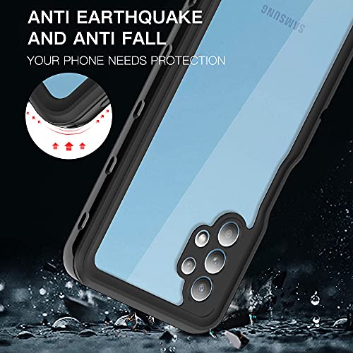 Samsung Galaxy A32 5G Waterproof Case with Built-in Screen Protector Dustproof Shockproof Drop Proof Case, Rugged Full Body Underwater Protective Cover for Samsung Galaxy A32 5G (Black)