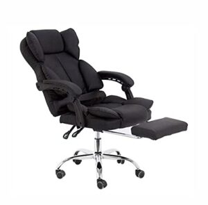 comfty padded headrest and chrome base deluxe executive leather office chair, 42.52”-45.67, black