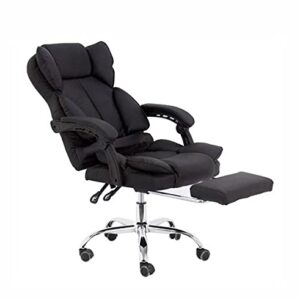 Comfty Padded Headrest and Chrome Base Deluxe Executive Leather Office Chair, 42.52”-45.67, Black