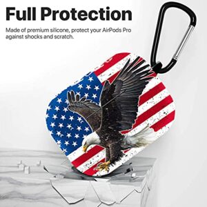 Eagle Flag Airpods Case Compatiable with Airpods pro - Airpods pro Cover with Key Chain, Full Protective Durable Shockproof Personalize Wireless Headphone Case