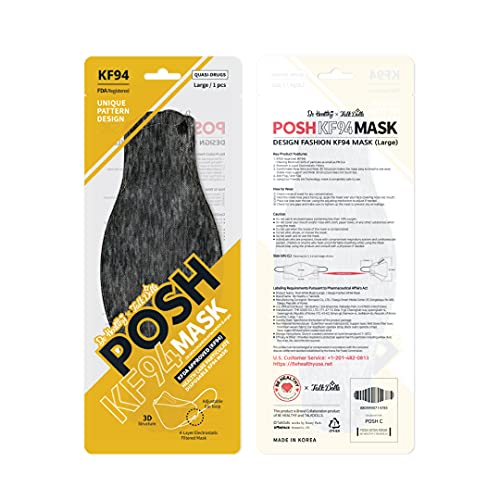 [Pack of 10] Posh KF94 Mask - Melange Licorice (C05) (MADE IN KOREA)