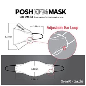 [Pack of 10] Posh KF94 Mask - Melange Licorice (C05) (MADE IN KOREA)