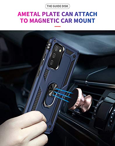 SKTGSLAMY for Samsung Galaxy A02S Phone Case,Galaxy A02S Case,with Screen Protector,[Military Grade] 16ft. Drop Tested Cover with Magnetic Kickstand Car Mount Protective Case for Samsung A02S, Blue