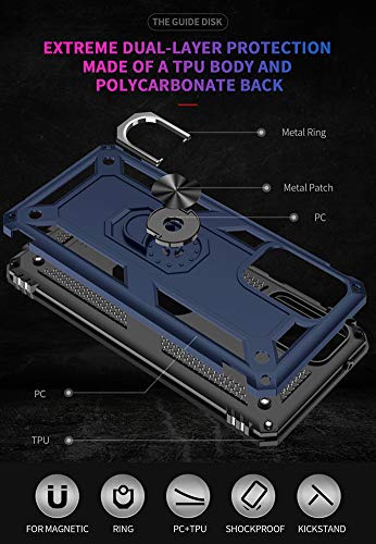 SKTGSLAMY for Samsung Galaxy A02S Phone Case,Galaxy A02S Case,with Screen Protector,[Military Grade] 16ft. Drop Tested Cover with Magnetic Kickstand Car Mount Protective Case for Samsung A02S, Blue