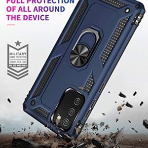 SKTGSLAMY for Samsung Galaxy A02S Phone Case,Galaxy A02S Case,with Screen Protector,[Military Grade] 16ft. Drop Tested Cover with Magnetic Kickstand Car Mount Protective Case for Samsung A02S, Blue