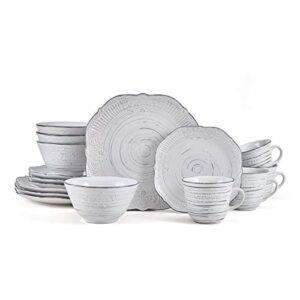 pfaltzgraff isabella 16 piece dinnerware set, gray