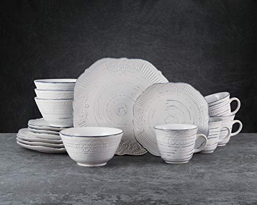 Pfaltzgraff Isabella 16 Piece Dinnerware Set, Gray