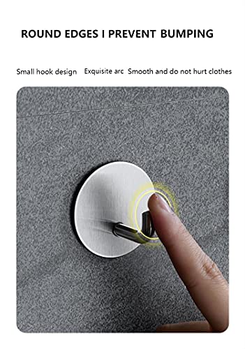 kylayoyo Self-Adhesive Hook, 3M Hooks, Waterproof, Heavy-Duty Wall Hook Without Nails, Bathroom, Kitchen, Bedroom, Cabinet, Closet, Towel, Bathrobe, Coat Key Chain, Round Design 6 Packs