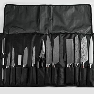 XYJ Professional Chef Knife Set Stainless Steel Kitchen Scissors Sharpener Rod Carry Bag Tools Laser Etched Sharp Blade Cleaver Santoku Knife For Cooking Cutter