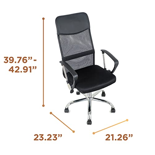 Comfty Executive Leather & Mesh Office Chair, Black