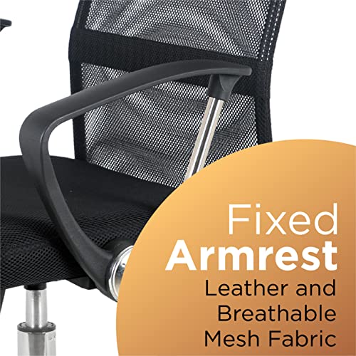 Comfty Executive Leather & Mesh Office Chair, Black