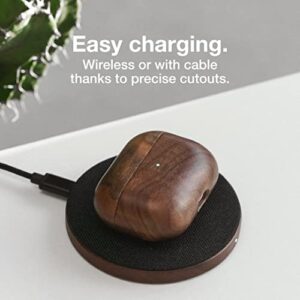 Woodcessories - Sustainable case Compatible with AirPods Pro Cover Wood, Walnut Wood