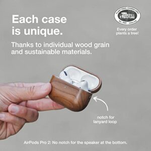 Woodcessories - Sustainable case Compatible with AirPods Pro Cover Wood, Walnut Wood