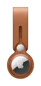 apple airtag leather loop - saddle brown