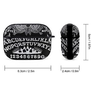 Smooth Headphone Case Cover Compatible with AirPods Pro Case Witch Board Black Gothic Goth Occult Witchcraft, Soft Plastic Skin Case Cover Shockproof Protective Case Cover with Keychain