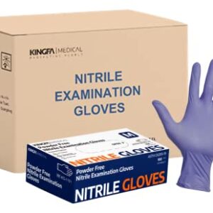 100% Nitrile Chemo-rated Medical Grade Exam Gloves - 510(k), Latex and Powder Free, Disposable, 4 mil Thickness, Textured Fingers, Indigo (1000, Medium)