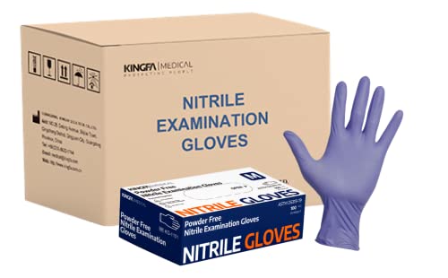 100% Nitrile Chemo-rated Medical Grade Exam Gloves - 510(k), Latex and Powder Free, Disposable, 4 mil Thickness, Textured Fingers, Indigo (1000, Medium)