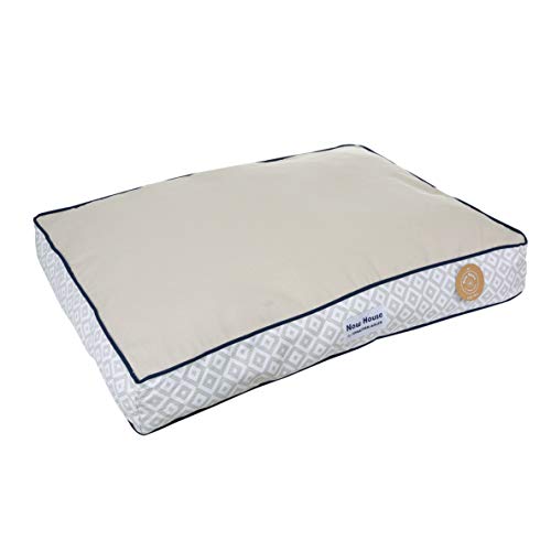 Now House for Pets by Jonathan Adler Grey Diamond Cushion Dog Bed, Large, Large Dog Bed Washable Dog Bed for Large Dogs by Now House by Jonathan Adler (FF16061)