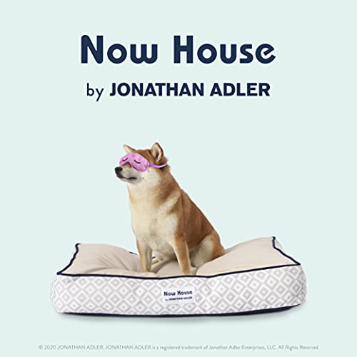 Now House for Pets by Jonathan Adler Grey Diamond Cushion Dog Bed, Large, Large Dog Bed Washable Dog Bed for Large Dogs by Now House by Jonathan Adler (FF16061)