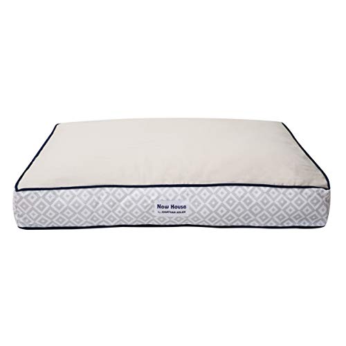 Now House for Pets by Jonathan Adler Grey Diamond Cushion Dog Bed, Large, Large Dog Bed Washable Dog Bed for Large Dogs by Now House by Jonathan Adler (FF16061)