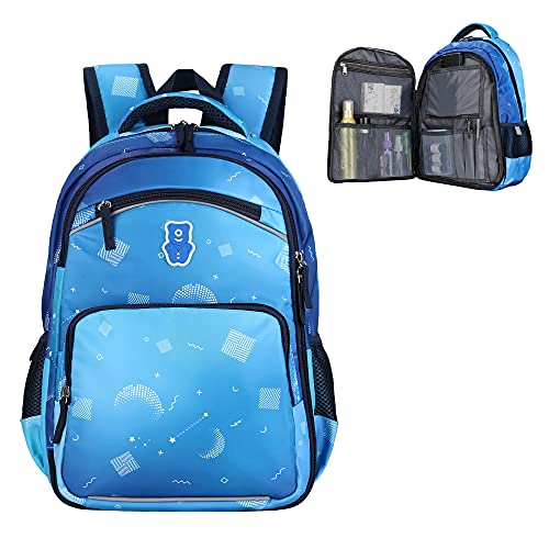 SARHLIO Kids Backpack 15" for Boys and Girls The Right Size Light Weight 600 Denier Polyester Water Resistant School Backpack for Preschool Kindergarten Early Elementary School Navy Blue(BPK15C)