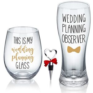 this is my wedding planning glass set, engagement gift for couples, mr & mrs gift, anniversary, wedding gift for newlyweds, bride and groom, bridal shower gift set