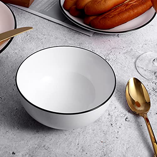 AWHOME 12 Pieces of Simple Design Ceramic Tableware Set, 4 Pieces of 10-inch Dinner Plate, 4 Pieces of 8-inch Dessert Plate, 4 Pieces of 6-inch Cereal Bowl Service for 4