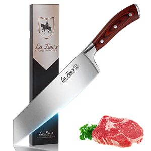 latim's chef knife 9 inch professional,japanese kitchen cooking knives with german high carbon stainless steel 4116 and ergonomic handle